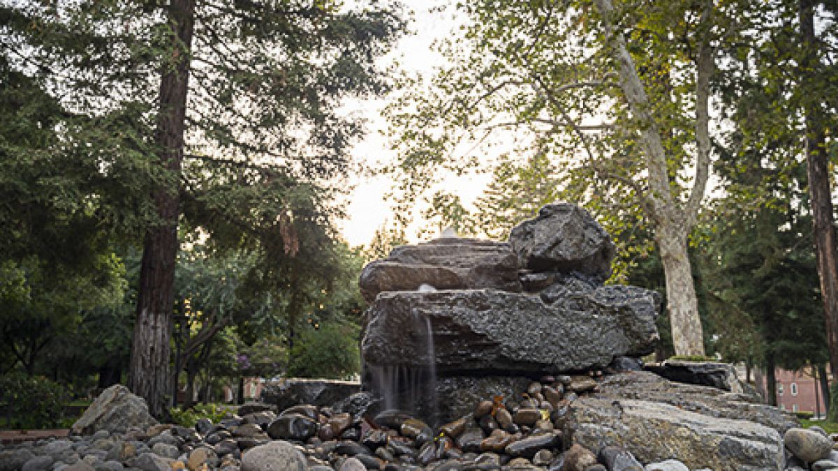 Finishing touches: Library fountain near completion | University of the ...